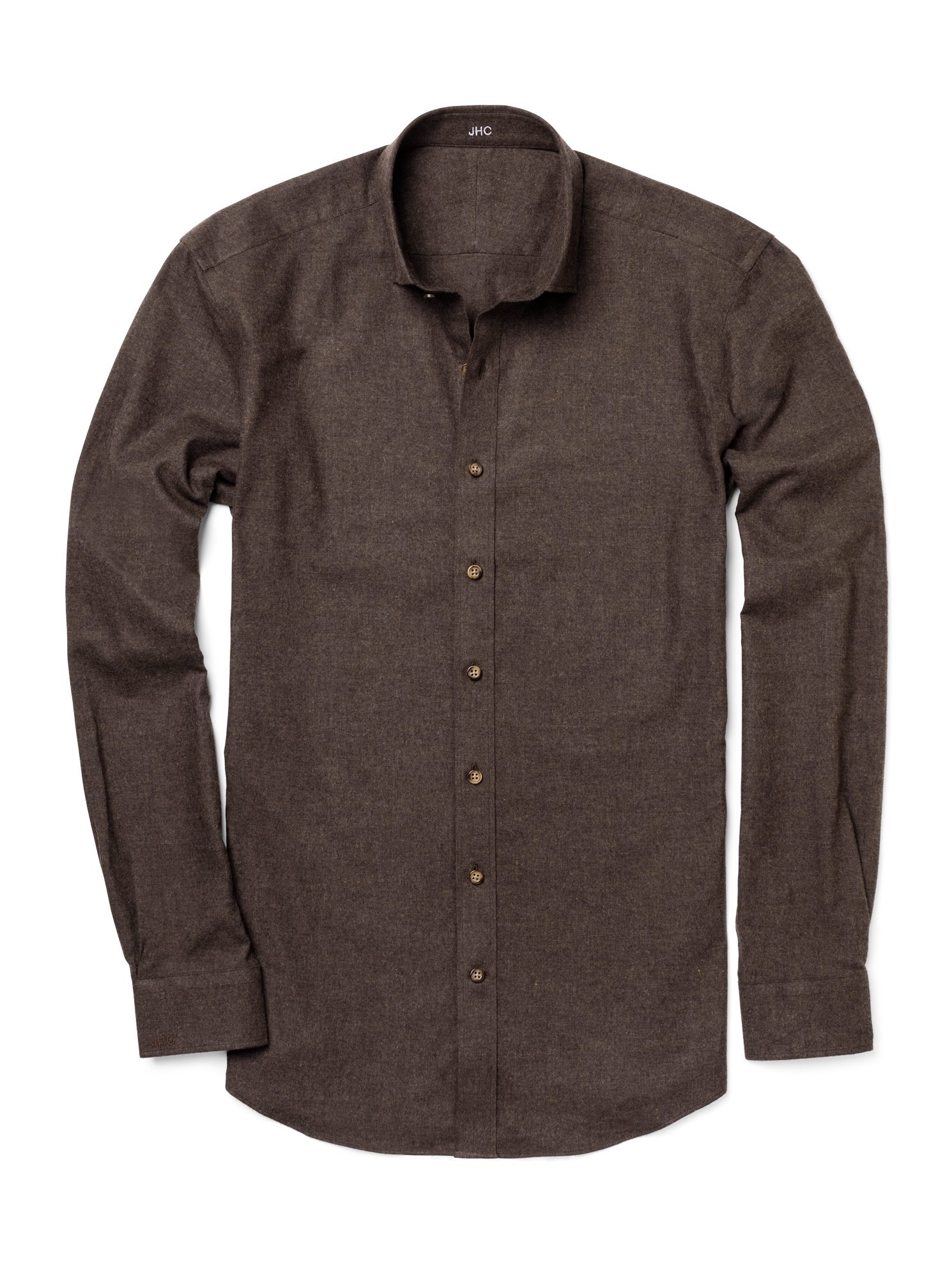 Brown Melange Brushed Twill Solid | J.Hilburn